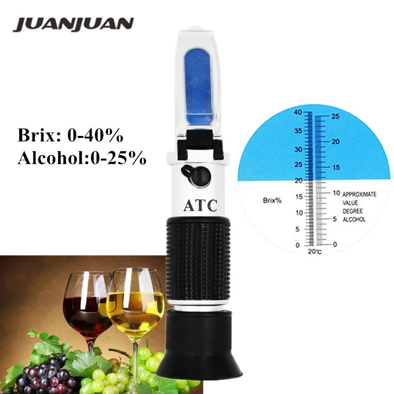 Wholesale Refractometers ATC Sugar Refractometer 040% Brix 025% Alcohol ...