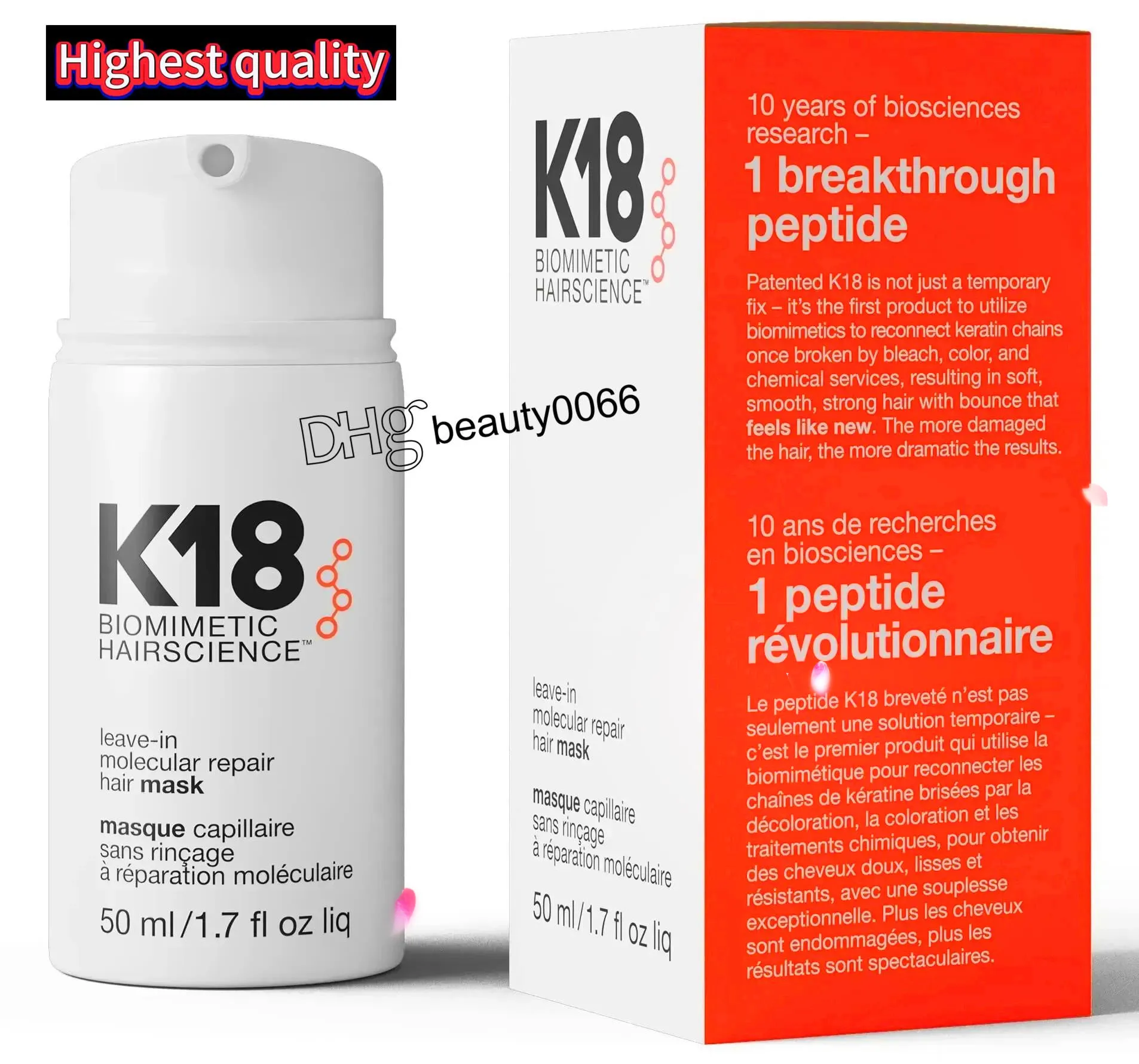 DHgate.com:K18 Hair Mask Leave-In Molecular Repair for Damaged Bleached Hair, 50ml Leave-in ...