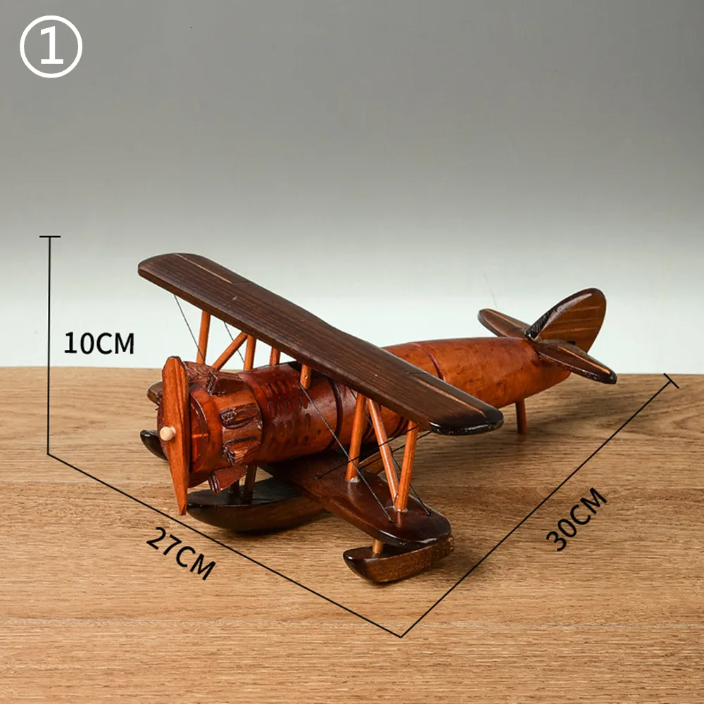 Vintage Wooden Airplane Model Handmade Retro Aircraft Decoration ...