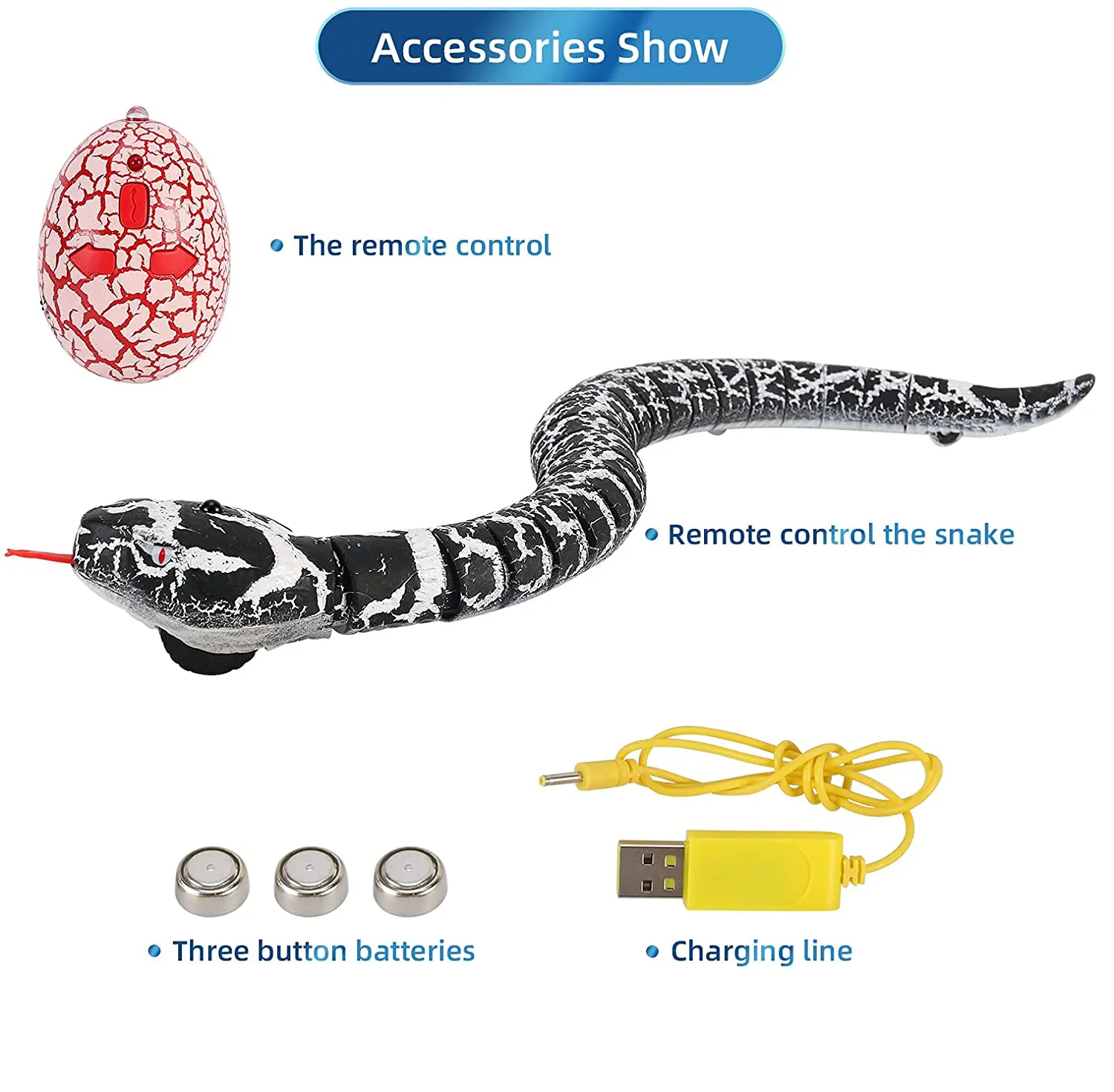 ElectricRC Animals Realistic Remote Control Snake RC Animal Scary Toy ...