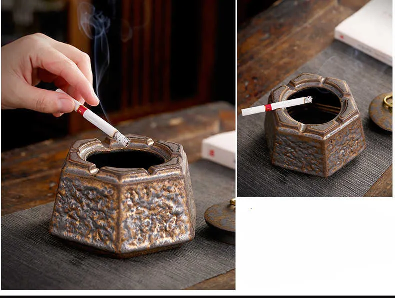 Japanese Style Rusty Ceramic Ashtray, Ancient Well Design, Smoke Cup ...