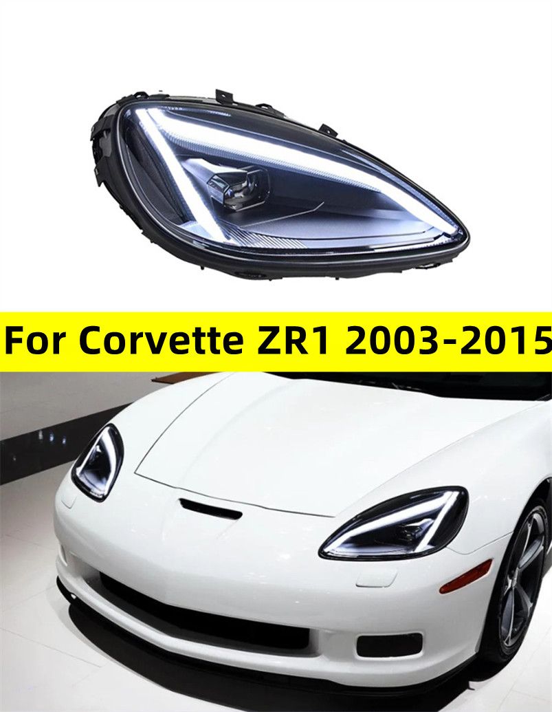 Faro LED Para Chevrolet Corvette ZR1 20 03 20 15, Faros Delanteros DRL ...