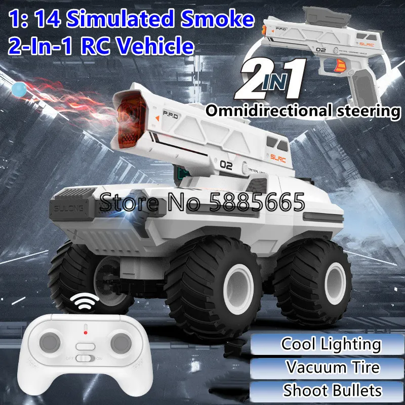 Simulated Smoke RC Car - 1/14 Scale, 2-in-1 Remote Control Vehicle ...