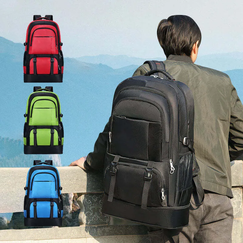 52L Expandable Backpack - Large Capacity Oxford School Bag, Durable ...