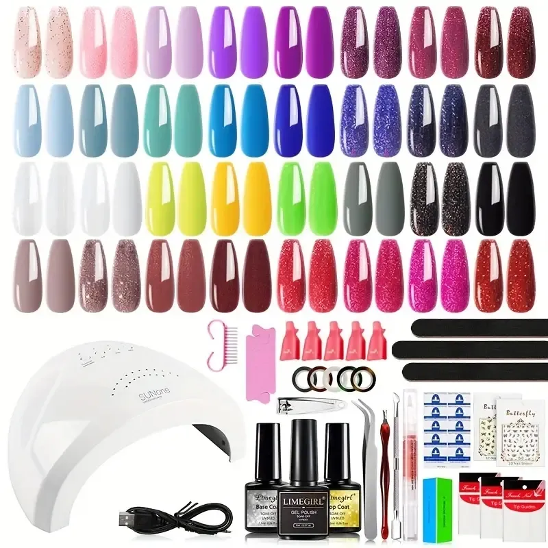 Vibrant Gel Nail Polish Kit With UV LED Light For Perfect Manicures At ...