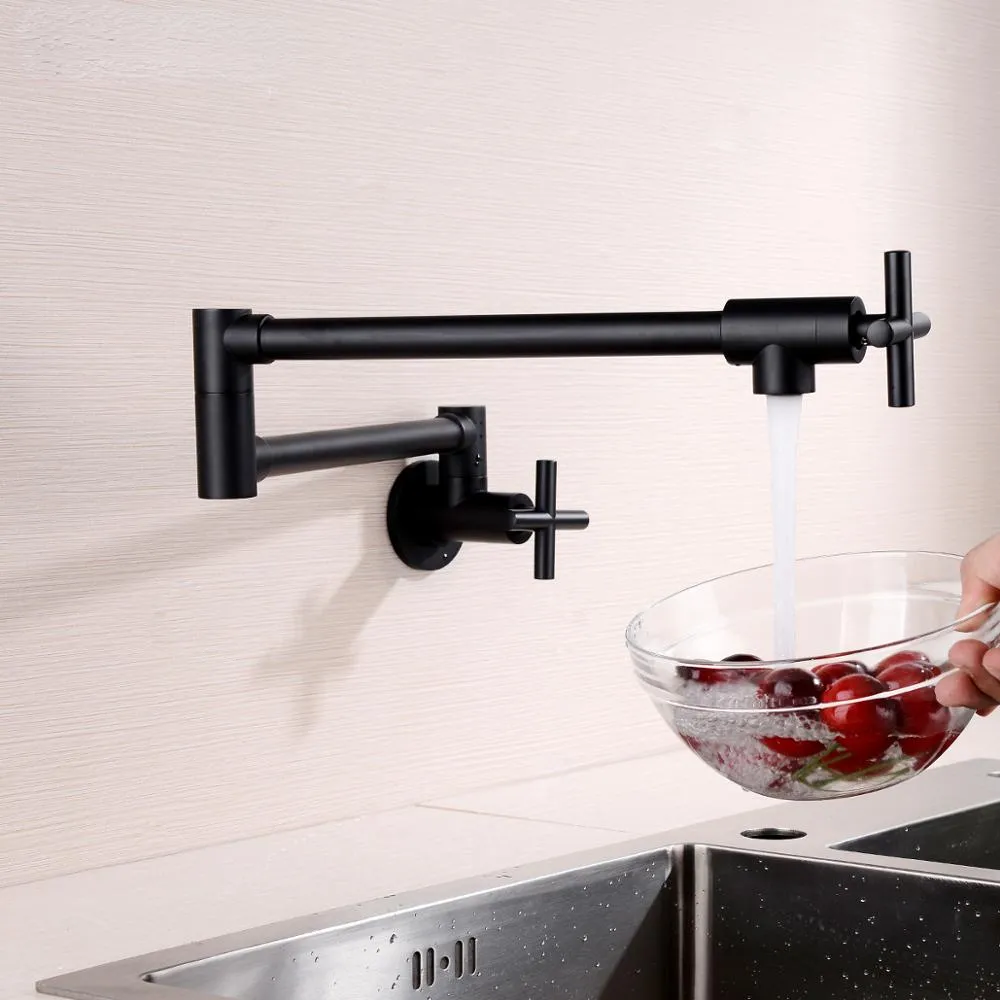 Wall Mount Pot Filler Sink Taps Swinging Spout Faucet for Kitchen ...