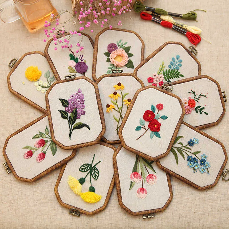 DIY Floral Embroidery Kit - Retro Pattern Cross Stitch Set, Beginner Friendly, Relaxing Craft ...