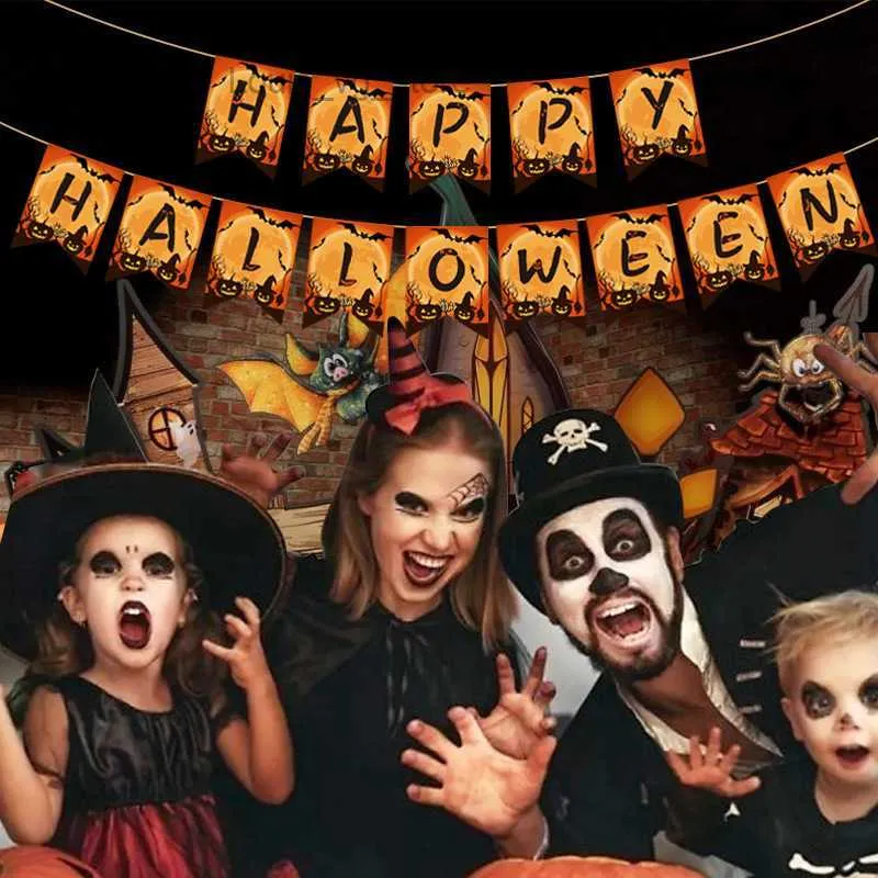Halloween Party Decorations: Spooky Garland Banner Set - Bats, Pumpkins ...