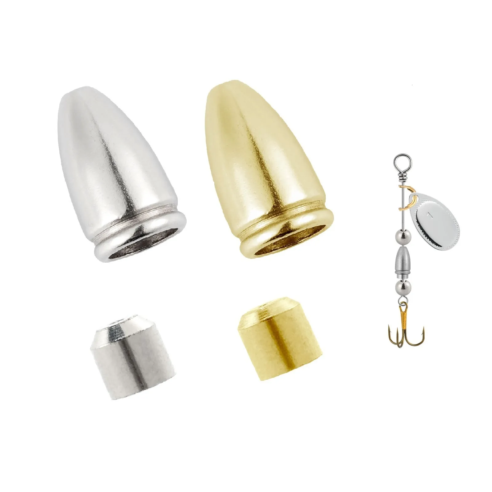 Bait Finder Fishing Spinner Lure Set With Bell Shaped Brass Bullet ...