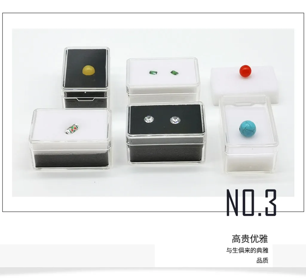 50 Square Acrylic Cushion Boxes For Bare Diamond Jewelry Supplies ...