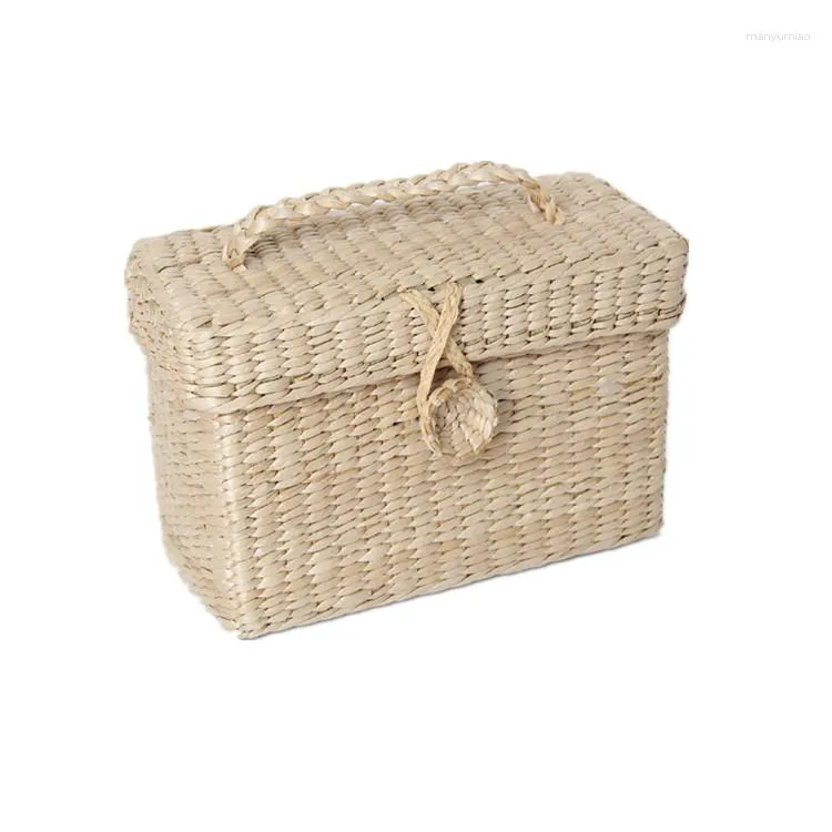 DHgate.com:Small Straw Storage Baskets with Lid | Handwoven Makeup ...