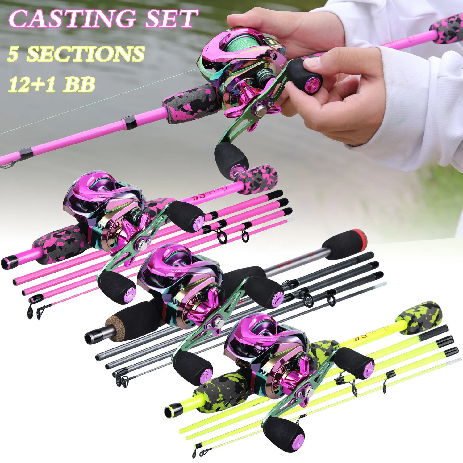 DHgate.com:Sougayilang Camouflage Fishing Rod and Reel Combo Set with ...