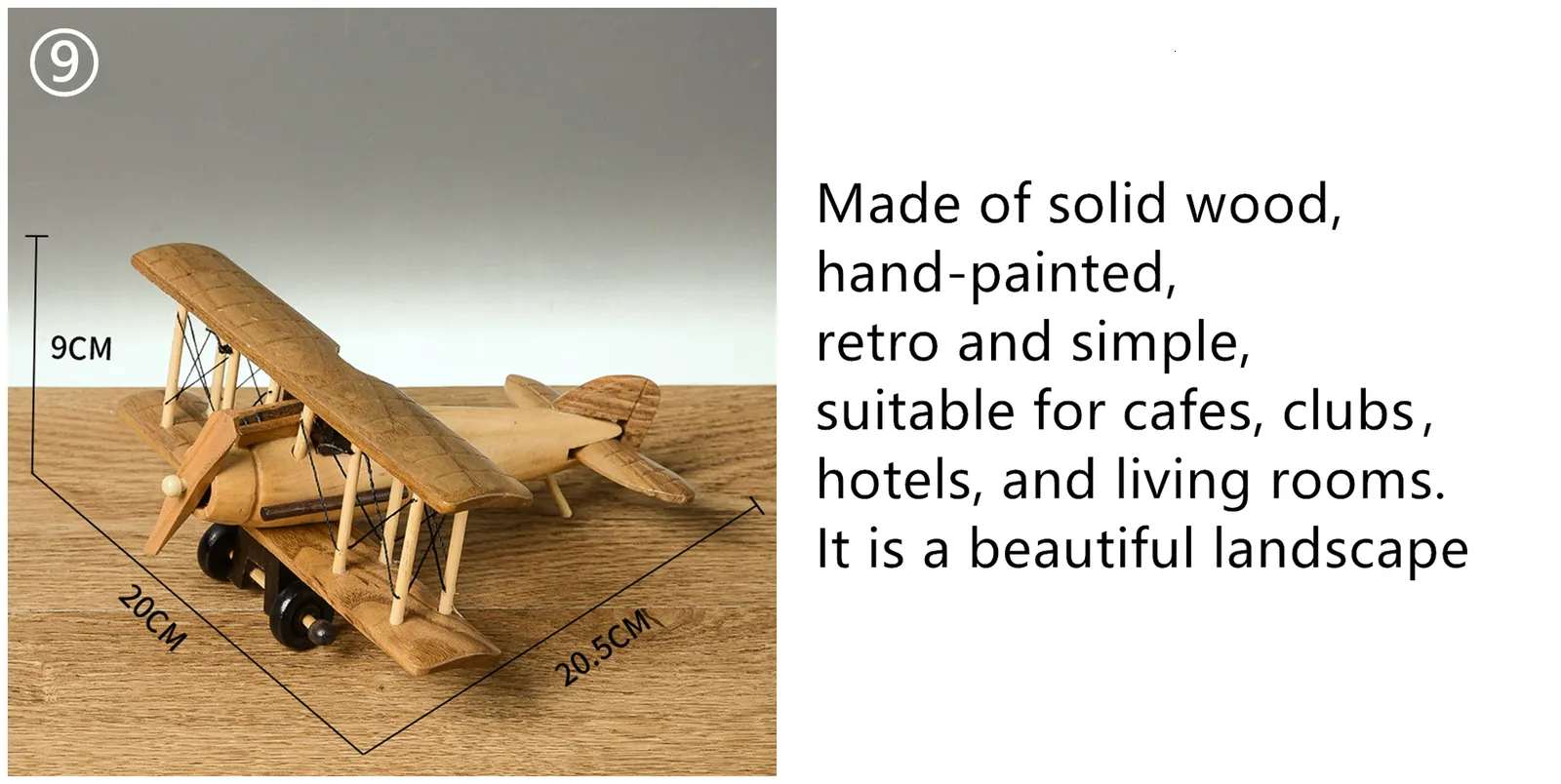 Vintage Wooden Airplane Model Handmade Retro Aircraft Decoration ...