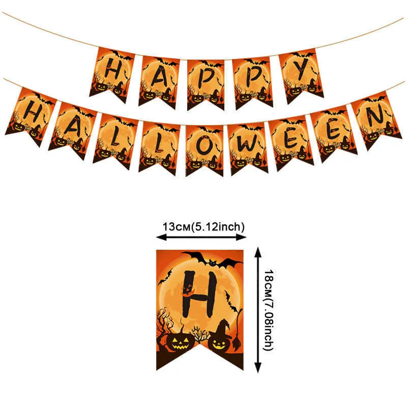 Halloween Party Decorations: Spooky Garland Banner Set - Bats, Pumpkins ...