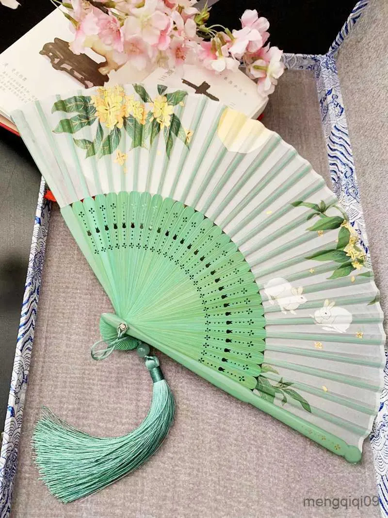 DHgate.com:Traditional Chinese Silk Fan with Osmanthus, Moon & Rabbit ...