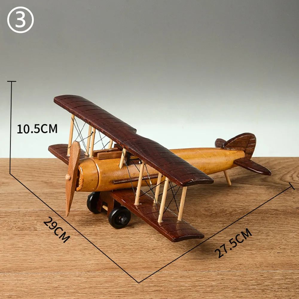 Vintage Wooden Airplane Model Handmade Retro Aircraft Decoration ...