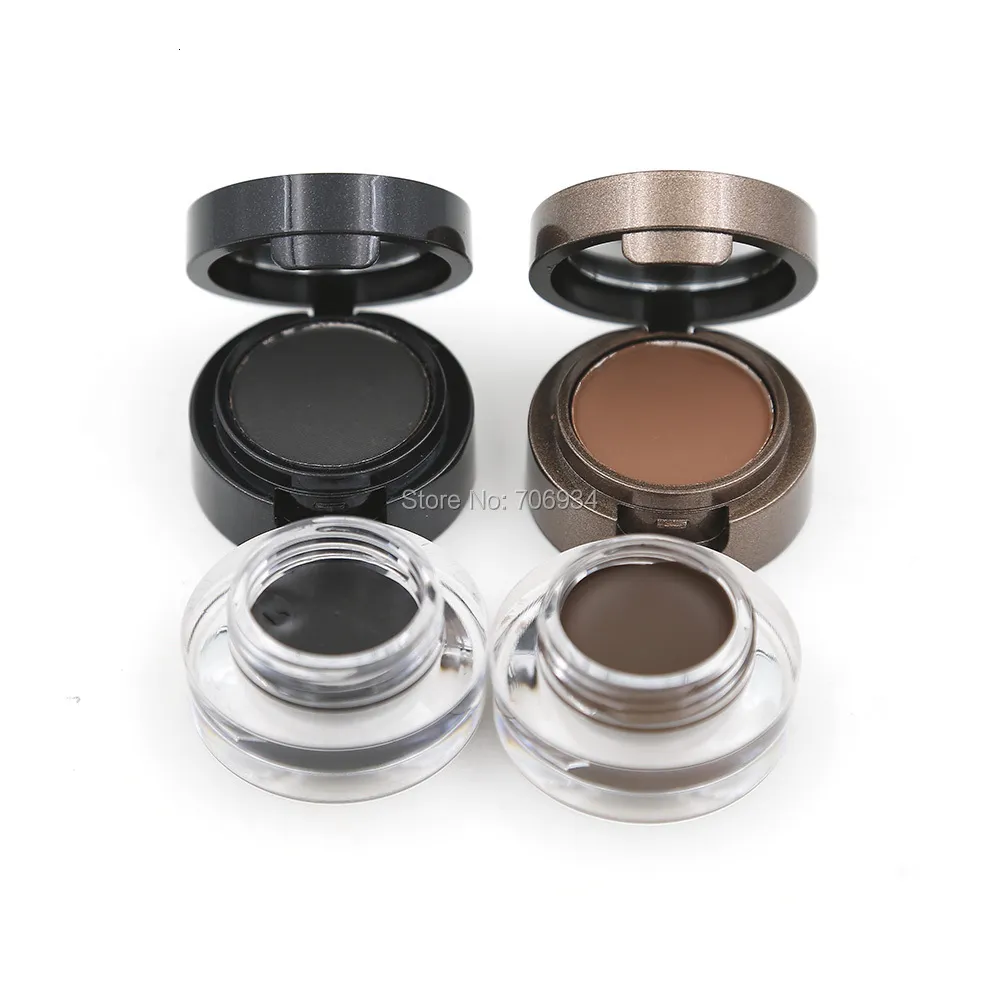 2-Color Eyebrow Powder & Gel Eyeliner Set - Long-Lasting, Waterproof ...