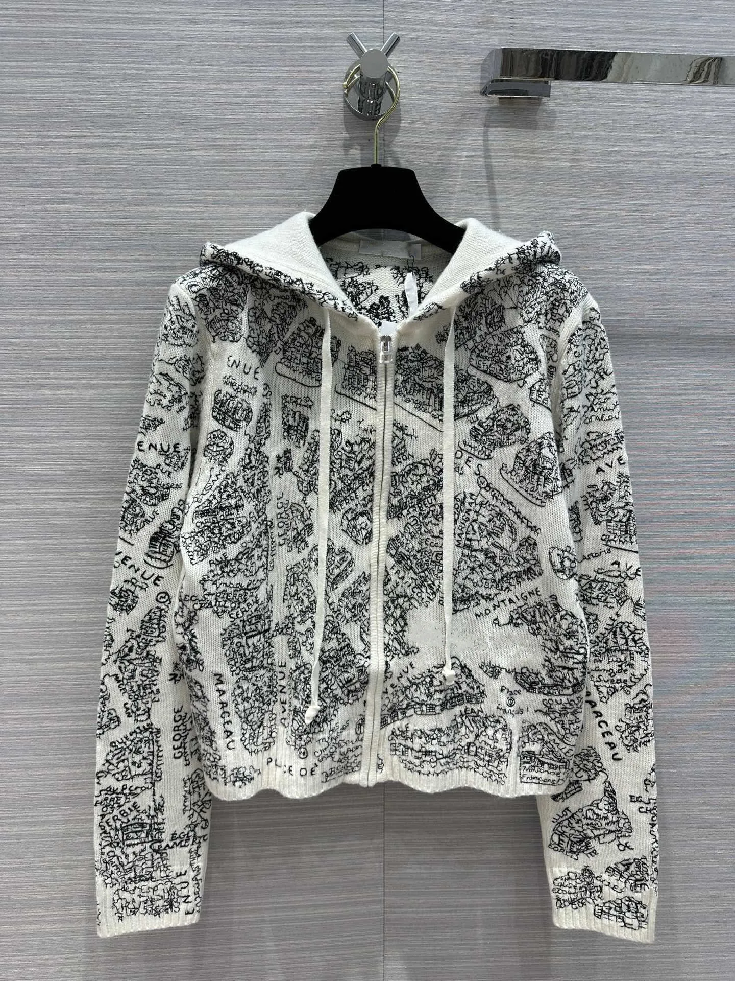 Women's Knitted Hooded Cardigan Sweater: 2024 Long Sleeve Zipper Knit ...