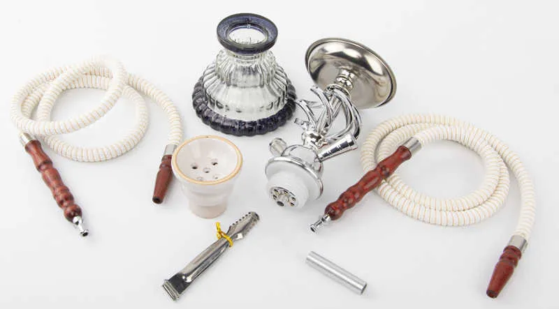 2 Mangueras De Vidrio Hookah Chicha Shisha Pipe Narguile Pipa Completo ...