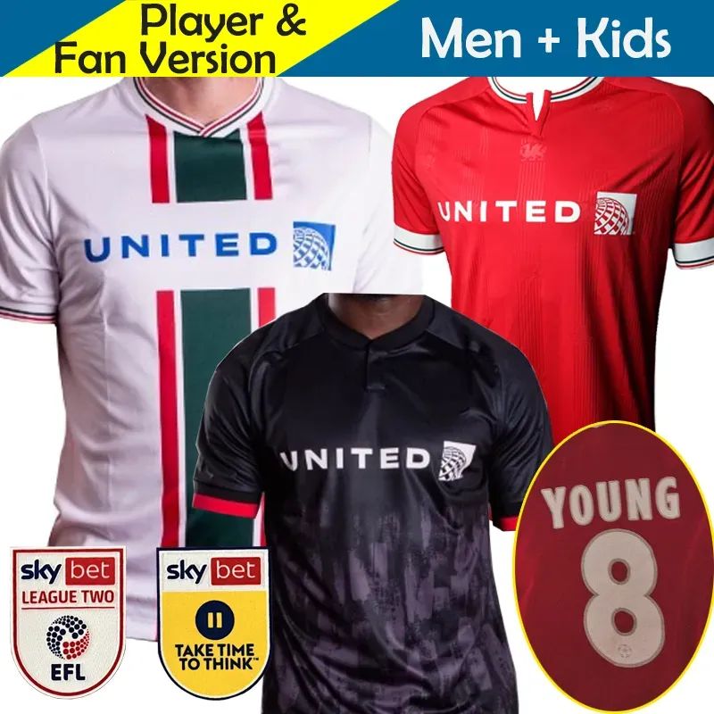 2023/24 Wrexham Kids Soccer Kit Home & Away Jerseys With DAVIES, YOUNG ...