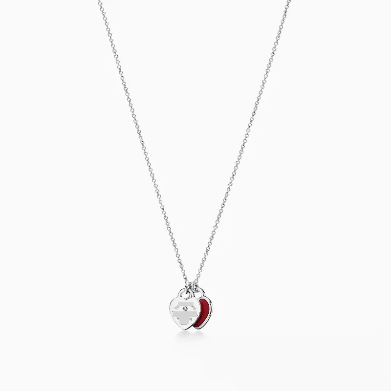Tiffany heart necklace red store
