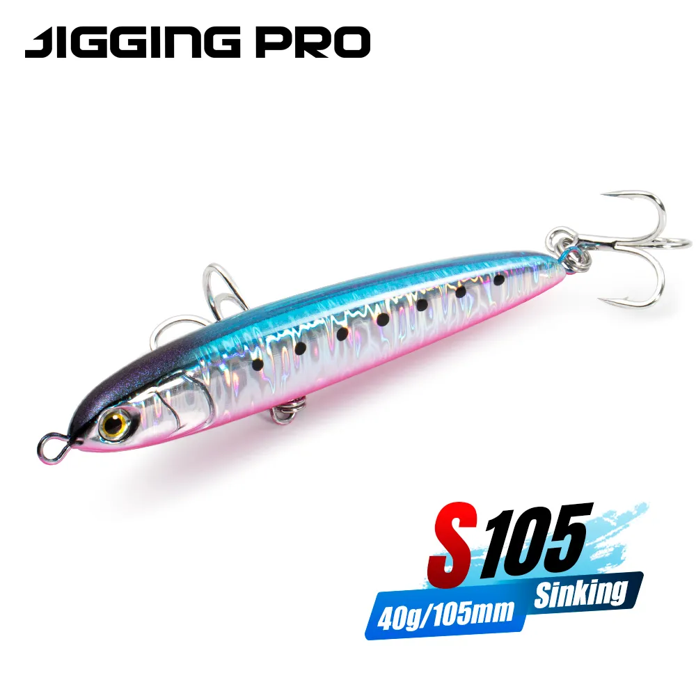 40g Sinking Pencil Fishing Lure - 105mm Saltwater Bait for Kingfish ...