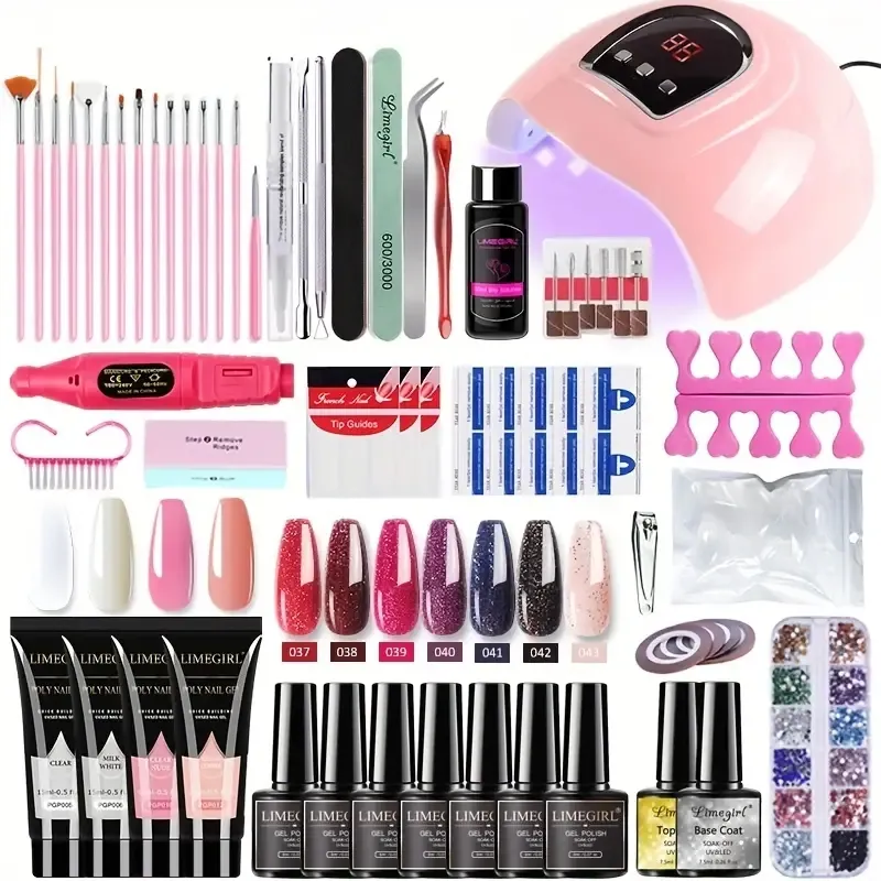 Complete Gel Nail Polish Kit - Professional DIY Nail Art Set with UV ...