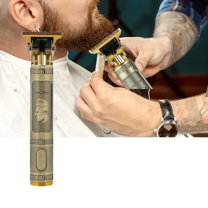 Pro Barber Hair Clippers - Rechargeable Electric Trimmer Kit for Men's ...