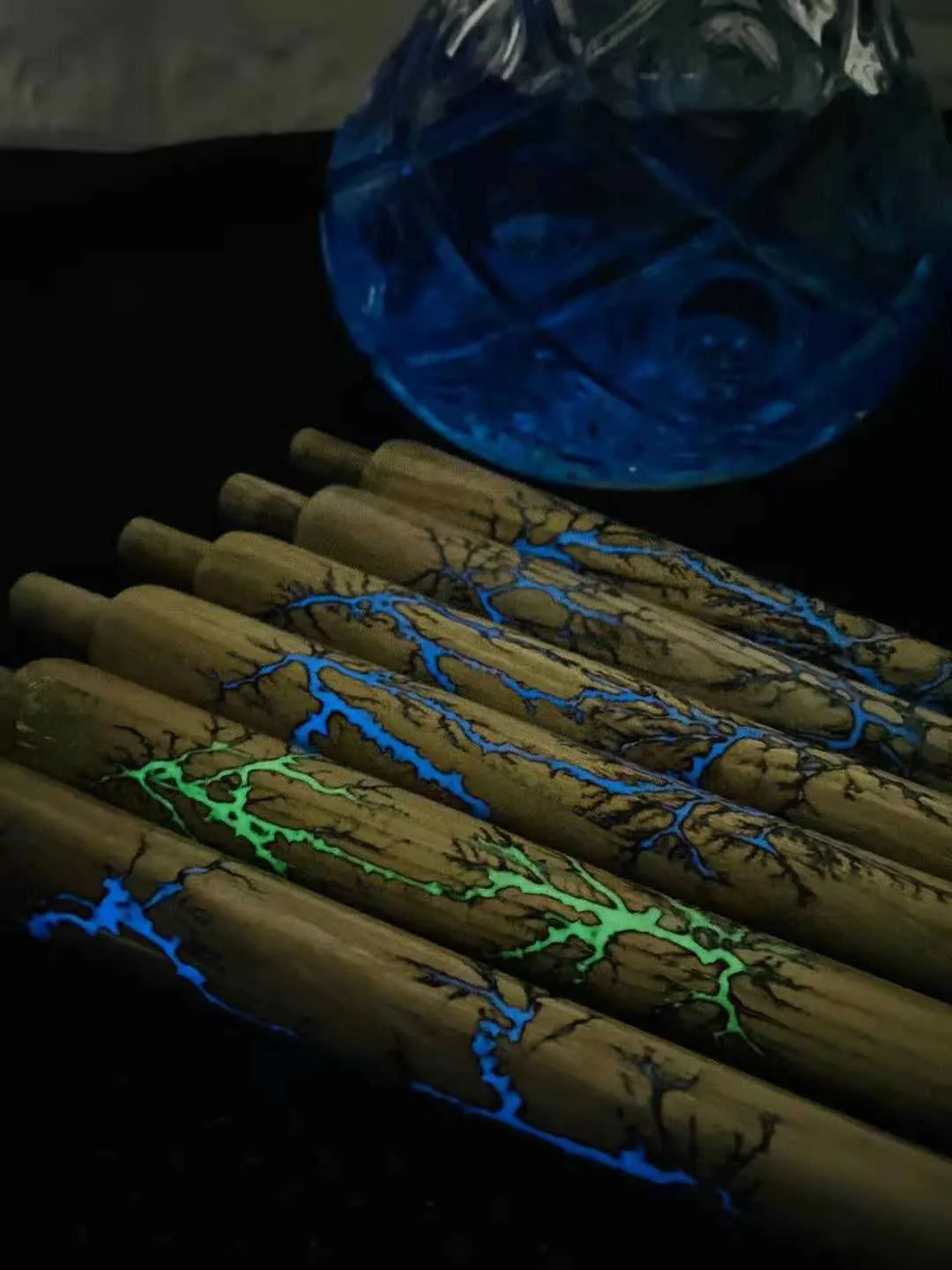 Luminous Handle Electric Shock Wooden Hookah Set Complete 2024 Smoking ...