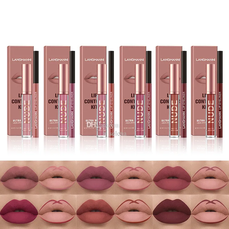 DHgate.com:2-in-1 Lip Makeup Set, Matte Lip Gloss and Lipliner Kit ...