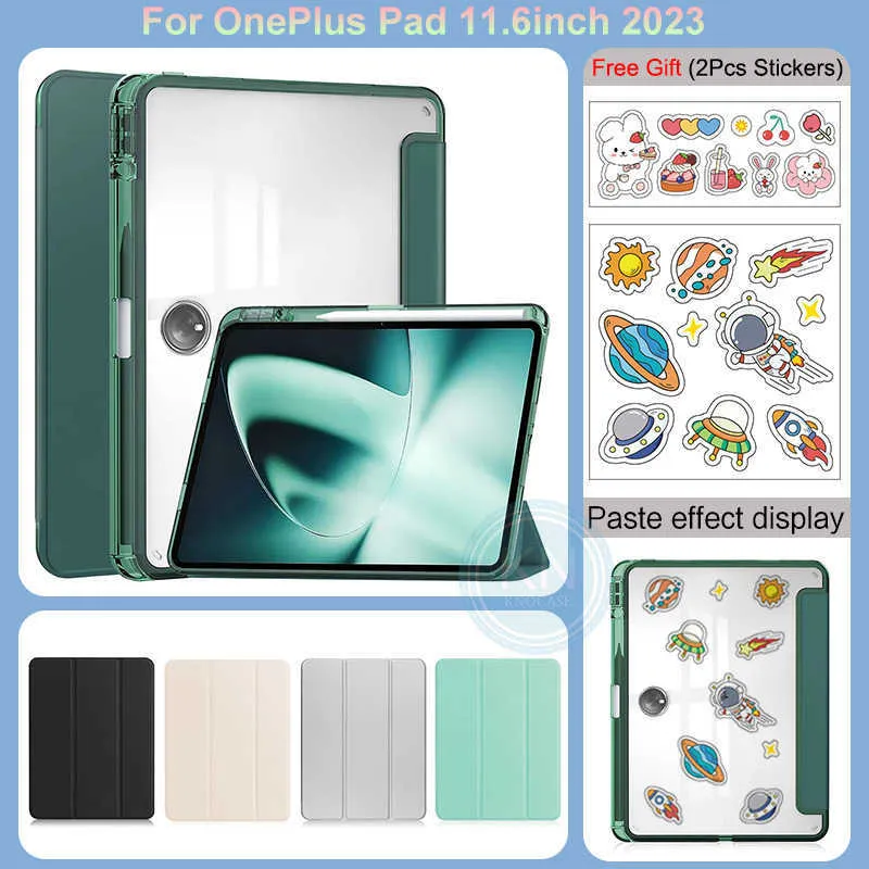 DHgate.com:OnePlus Pad 11.6 Translucent Acrylic Leather Shockproof Case ...