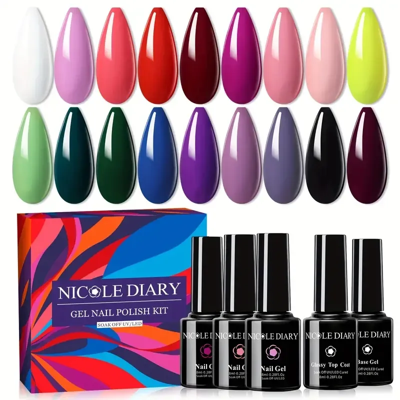 DHgate.com:18 Colors Gel Nail Polish Set, Spring Summer Hot Pink Bright ...