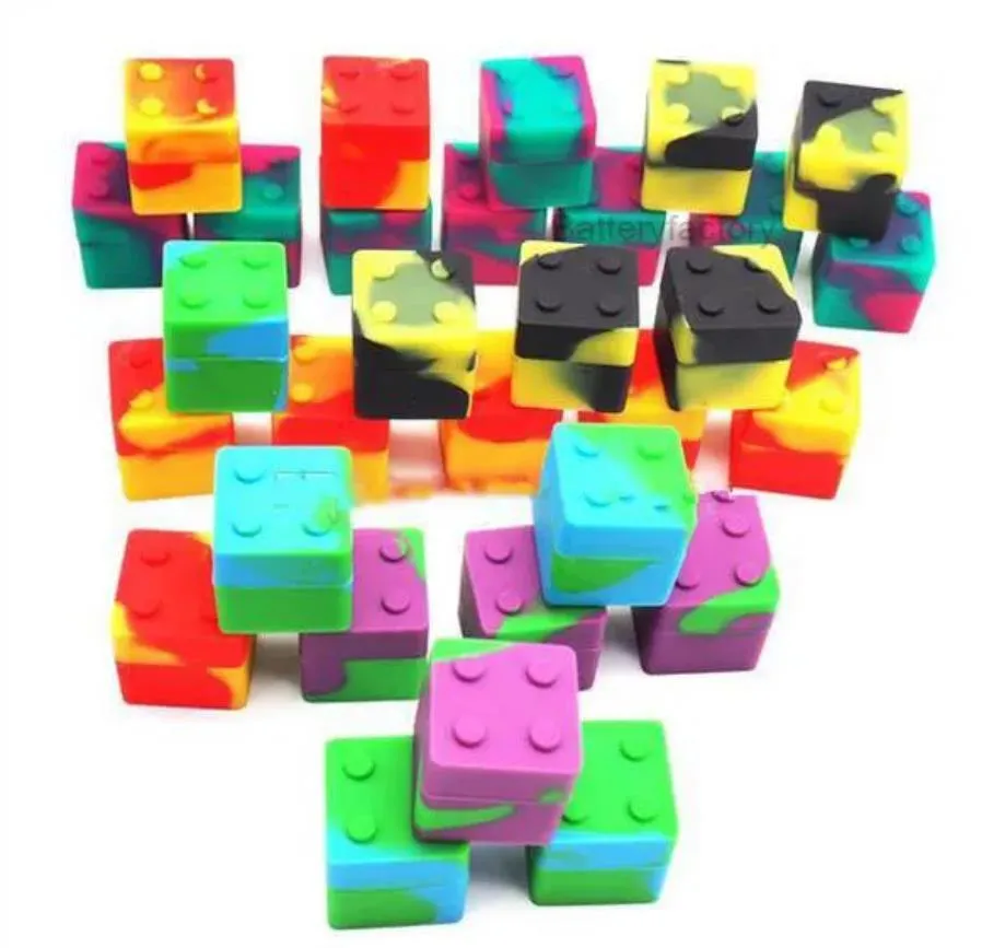 Silicone Containers For Wax 9ml Mini Cube Shaped Assorted Color Dab ...
