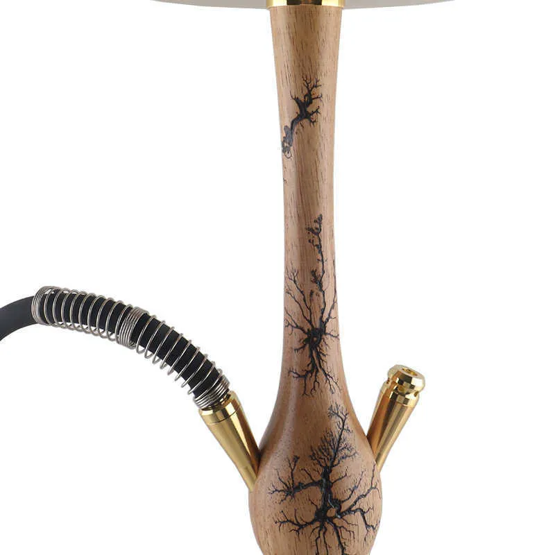 Arabic Hookah Set Electric Shock Wood Luminous Handle Wooden Tobacco ...