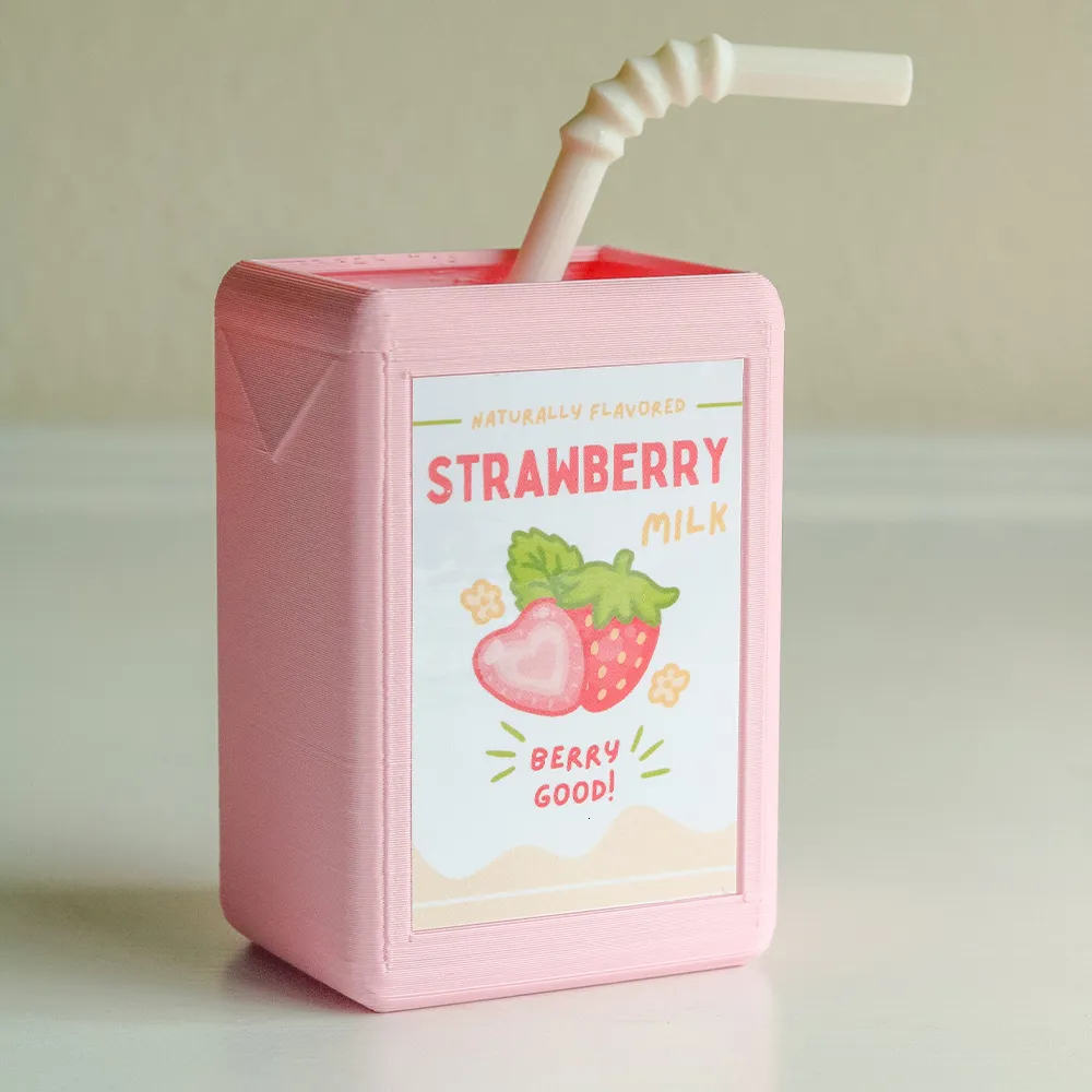 Resin Flower Pot Cute Juice Box Design Vase, Lightweight Decorative ...