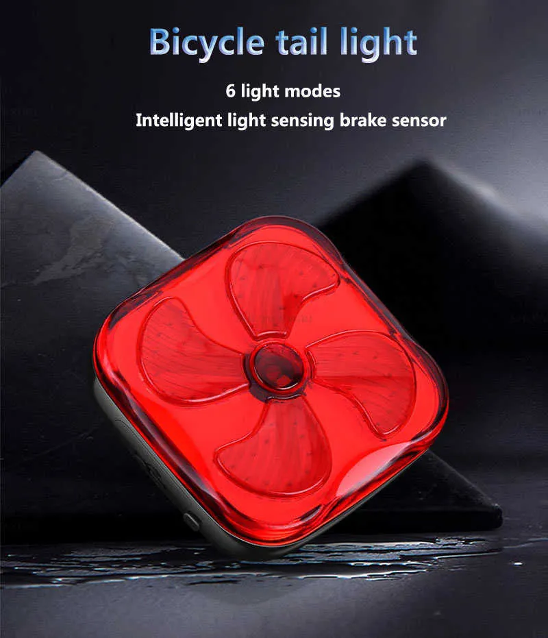 Smart Bike Tail Light - Auto Brake Sensing, Waterproof USB Rechargeable ...