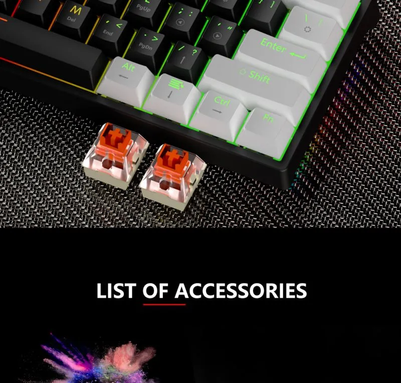 Mk61 USB Gaming Mechanical Razer Chroma Keyboard With Red Swappable RGB ...