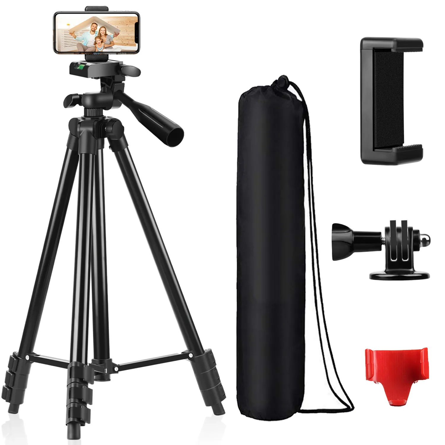 DHgate.com:55" Tall Phone Tripod with Remote Shutter and Universal Clip ...