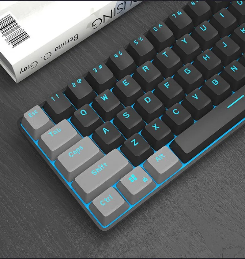 2024 60% Механическая Игровая Клавиатура, Compact 68 Keys Mini Wired ...