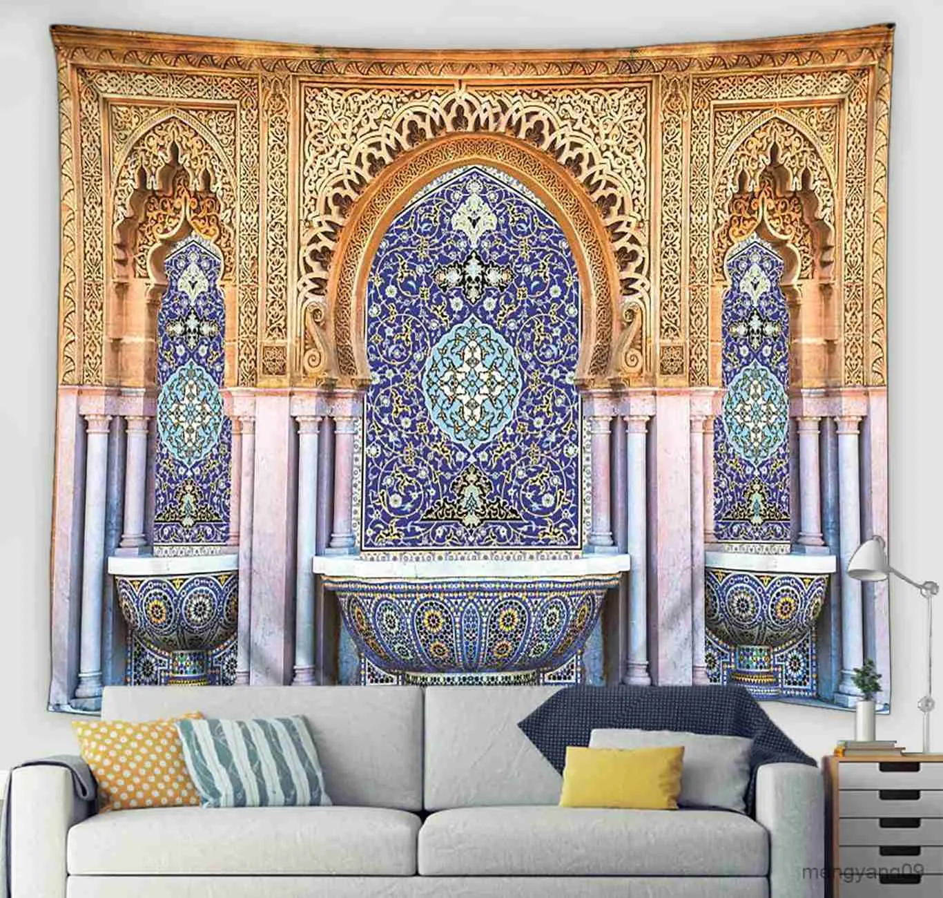 DHgate.com:Moroccan Art Tapestry, Islamic Retro Geometric Pattern Wall ...