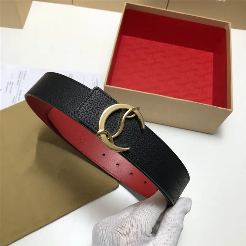 Designer Belts Mens Double Sided Cowhide Leather Belt 3.5cm Wide Buckle ...