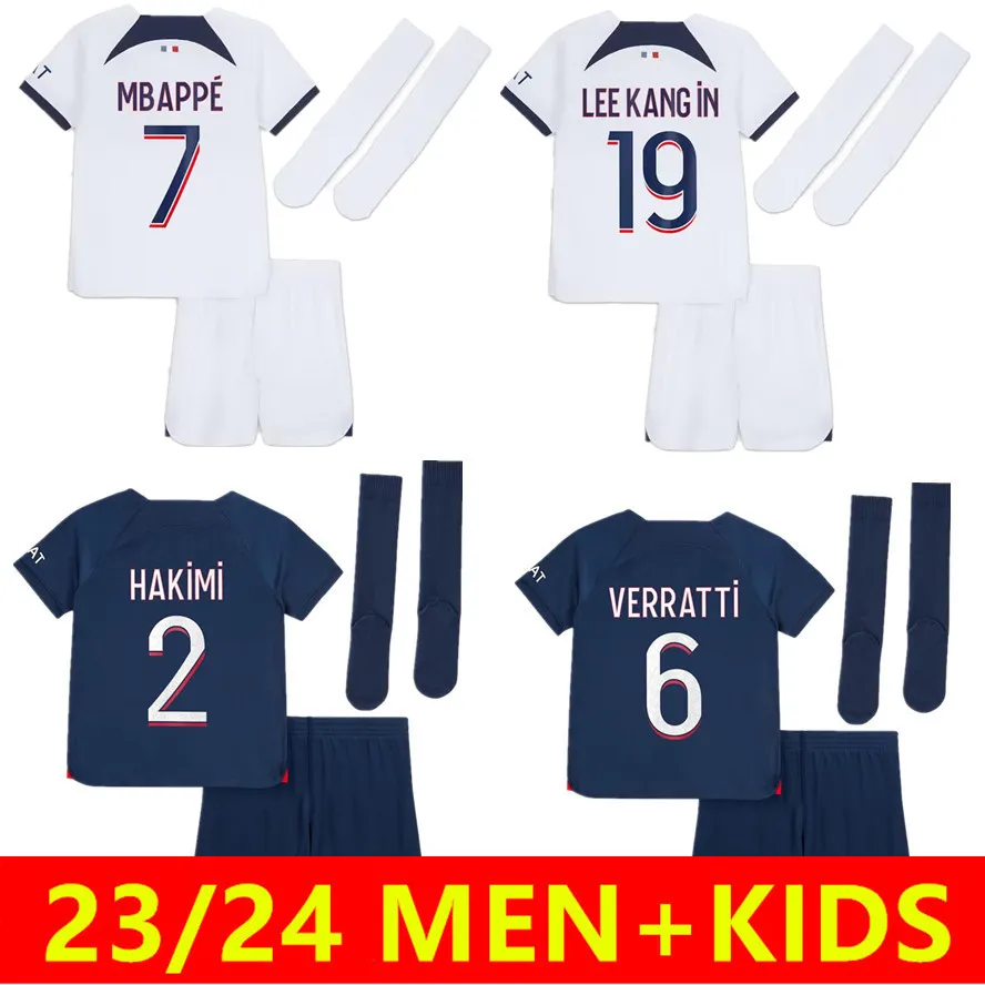 2023 2024 Kids Soccer Outfits: MBAPPE Lee Kang, DEMBELE MARQUINHOS ...