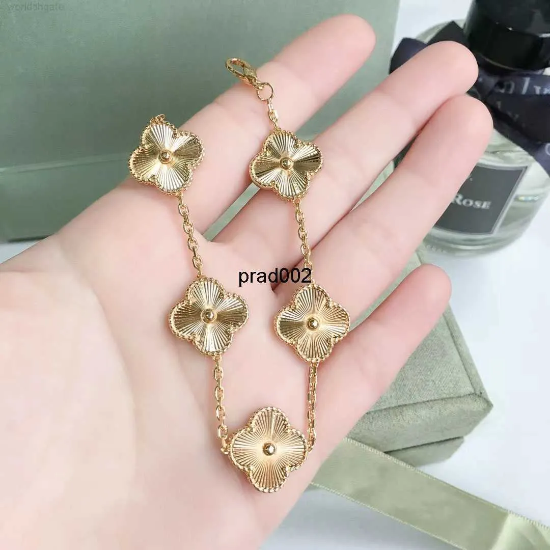 Luxus V Brand Clover Designer Charm Armbänder Für Frauen 18k Gold Weiß ...