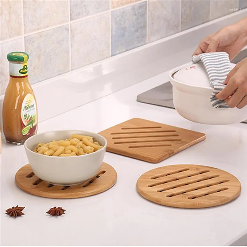 DHgate.com:2024 Bamboo Heat Insulation Pad Set, Non-Slip Placemats for ...