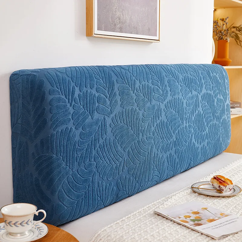 Nordic Jacquard Fleece Blue Velvet Headboard Cover Dust Proof, All ...