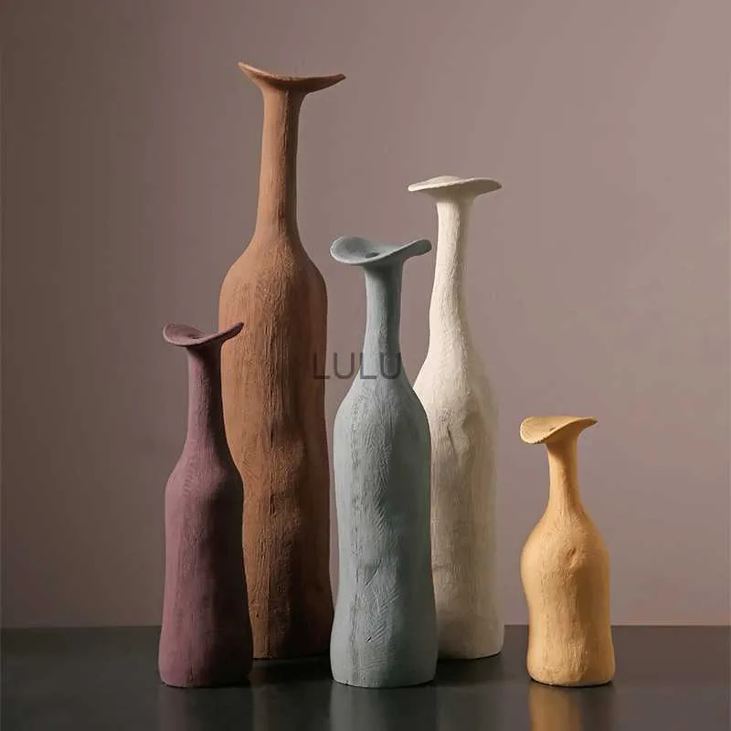 Morandi Color Ceramic Nordic Ceramic Vase Simple Art Design For Modern ...