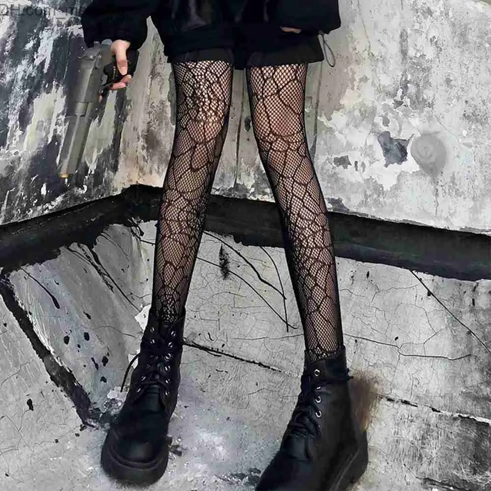 DHgate.com:Gothic Hollow Out Fishnet Pantyhose Black Silk Womens Spider ...
