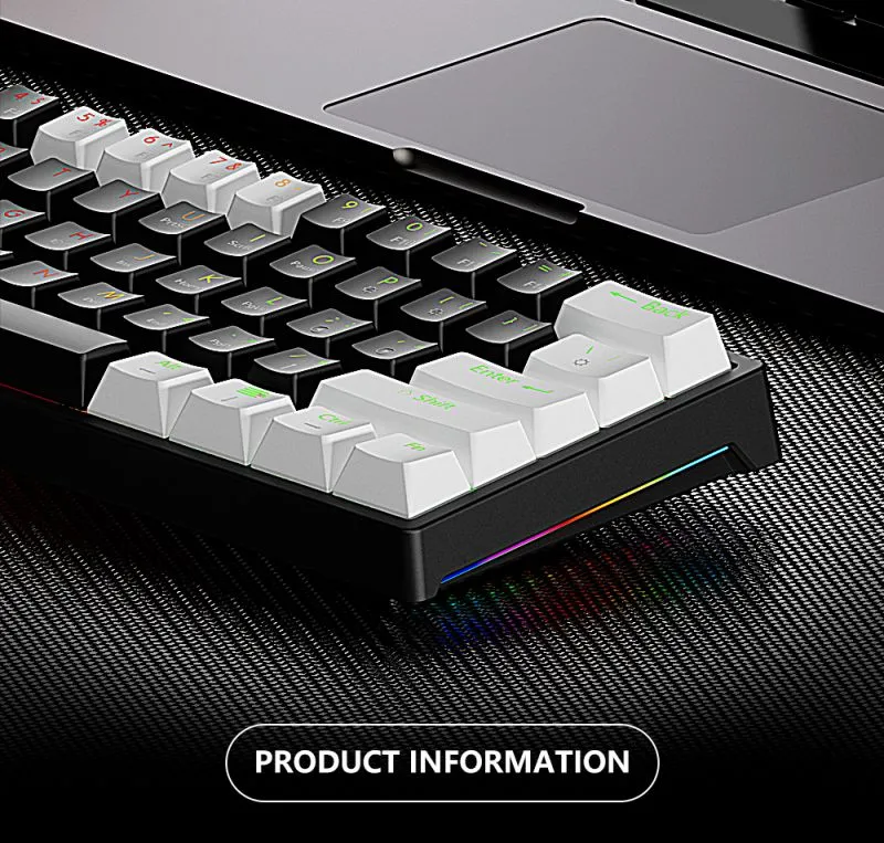 RK61 Gaming Keyboard: 61 Key Red Switch Mechanical Keyboard With RGB ...