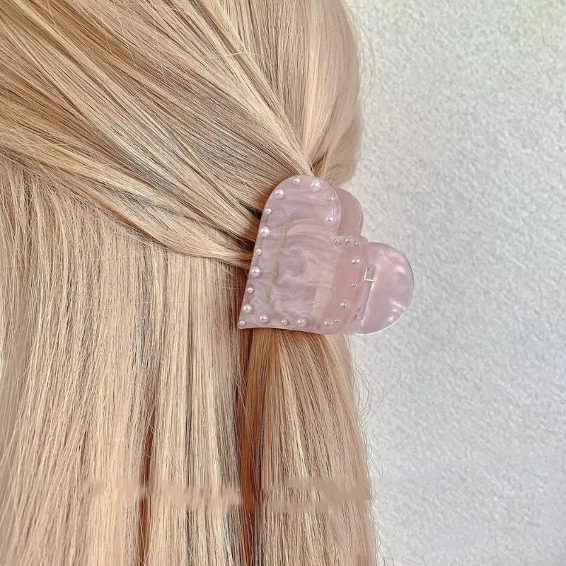 DHgate.com:Exquisite Pearl Love Heart Claw Clip: Stylish Rhinestone ...