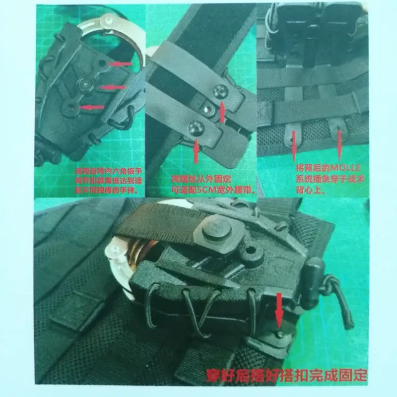Backpack PA66 Nylon Tactical Molle Handcuff Pouch Bag Module with Waist ...